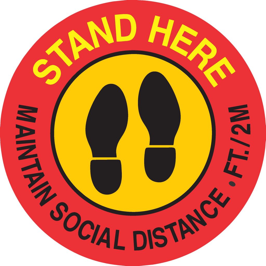 Social Distancing Floor Decals - Queen Printing