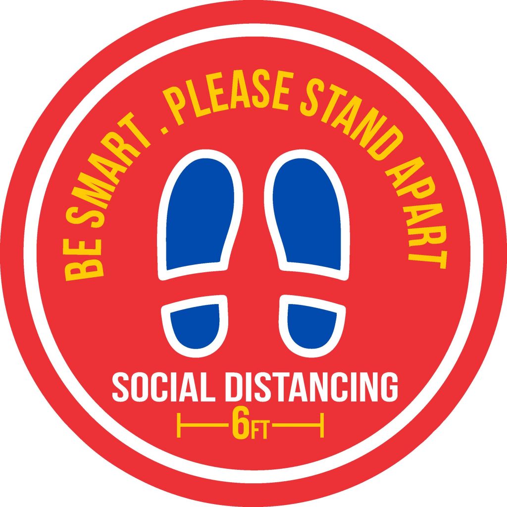 Social Distancing Floor Decals - Queen Printing