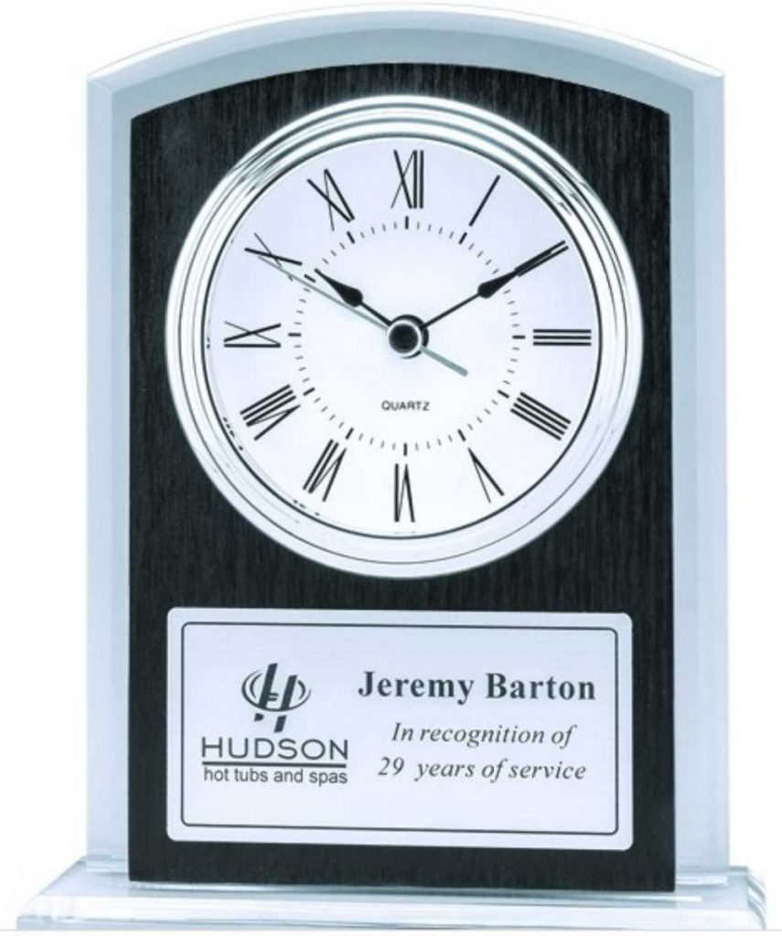 Clock/Pen Set, Ebony Black finish with Metal Trim